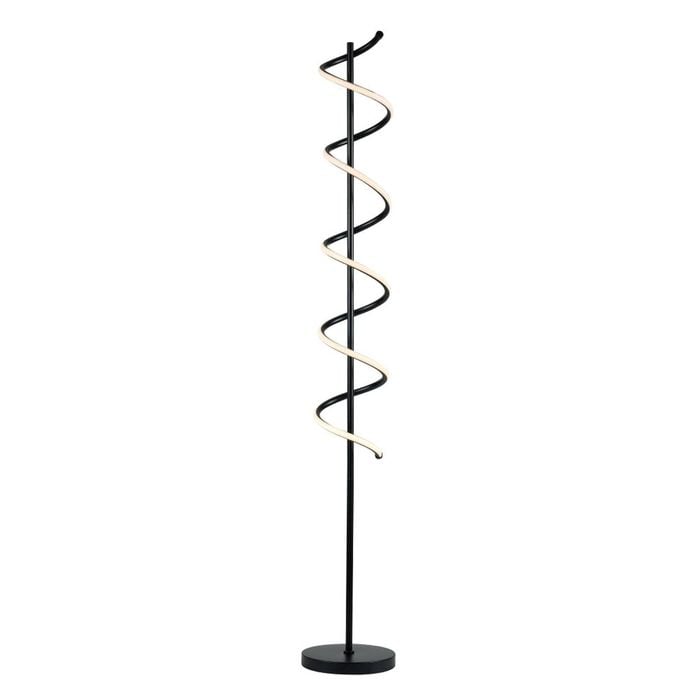 Angelina Modern Curved Spiral LED Floor Reading Lamp Light - Black ...