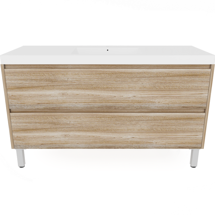 Forme Razor 1200mm Freestanding Vanity With Polymarble Top - Walnut ...