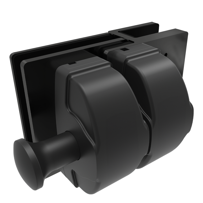 ProtectorAl 126 x 138 x 105mm Black Poly Glass To Glass Gate Latch ...