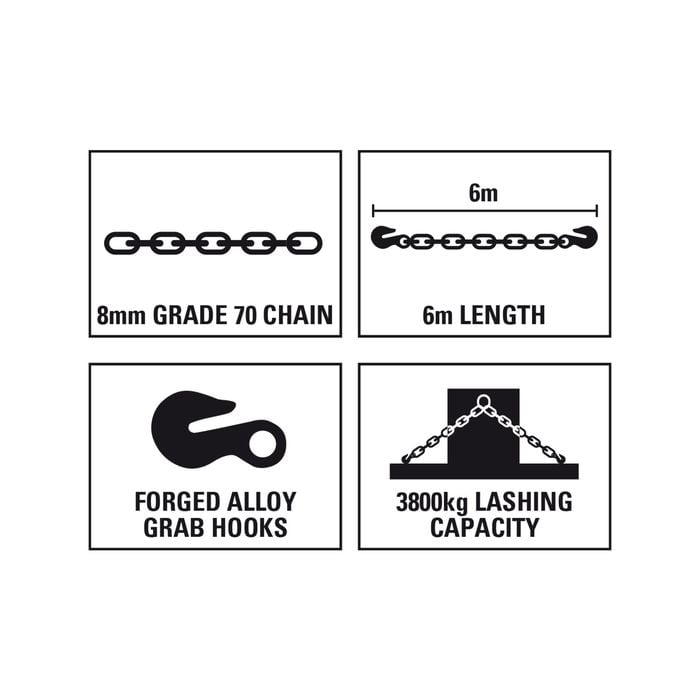 Gorilla 8mm x 6m Load Restraint Chain - Bunnings Australia