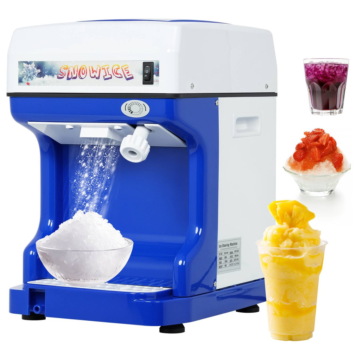 Advwin Electric Ice Crusher, 100KG Ice Shaver Snow Cone Maker Machine ...