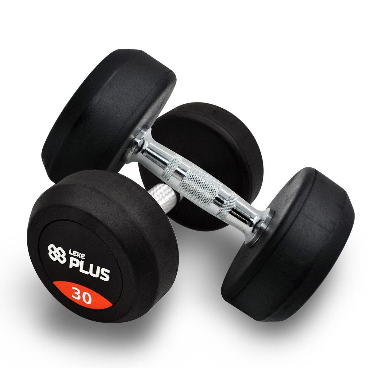 30lbs x 2 Commercial Grade Rubber Coated Cast Iron Dumbbell Hand Weight ...