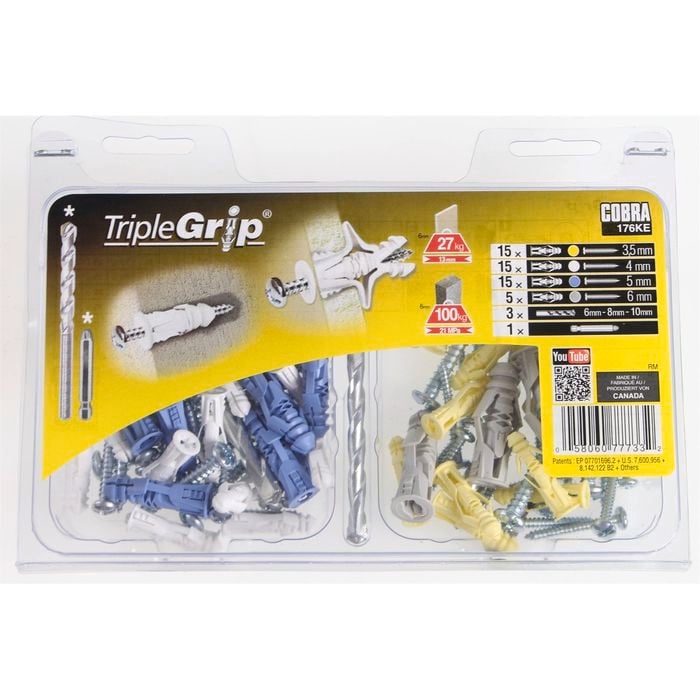 Cobra Triple Grip Assorted Anchors - 50 Pack - Bunnings New Zealand