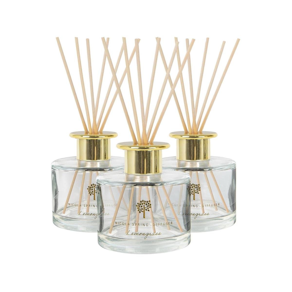 Glass Reed Diffusers - 200ml - Lemongrass - Pack of 3 - Bunnings Australia