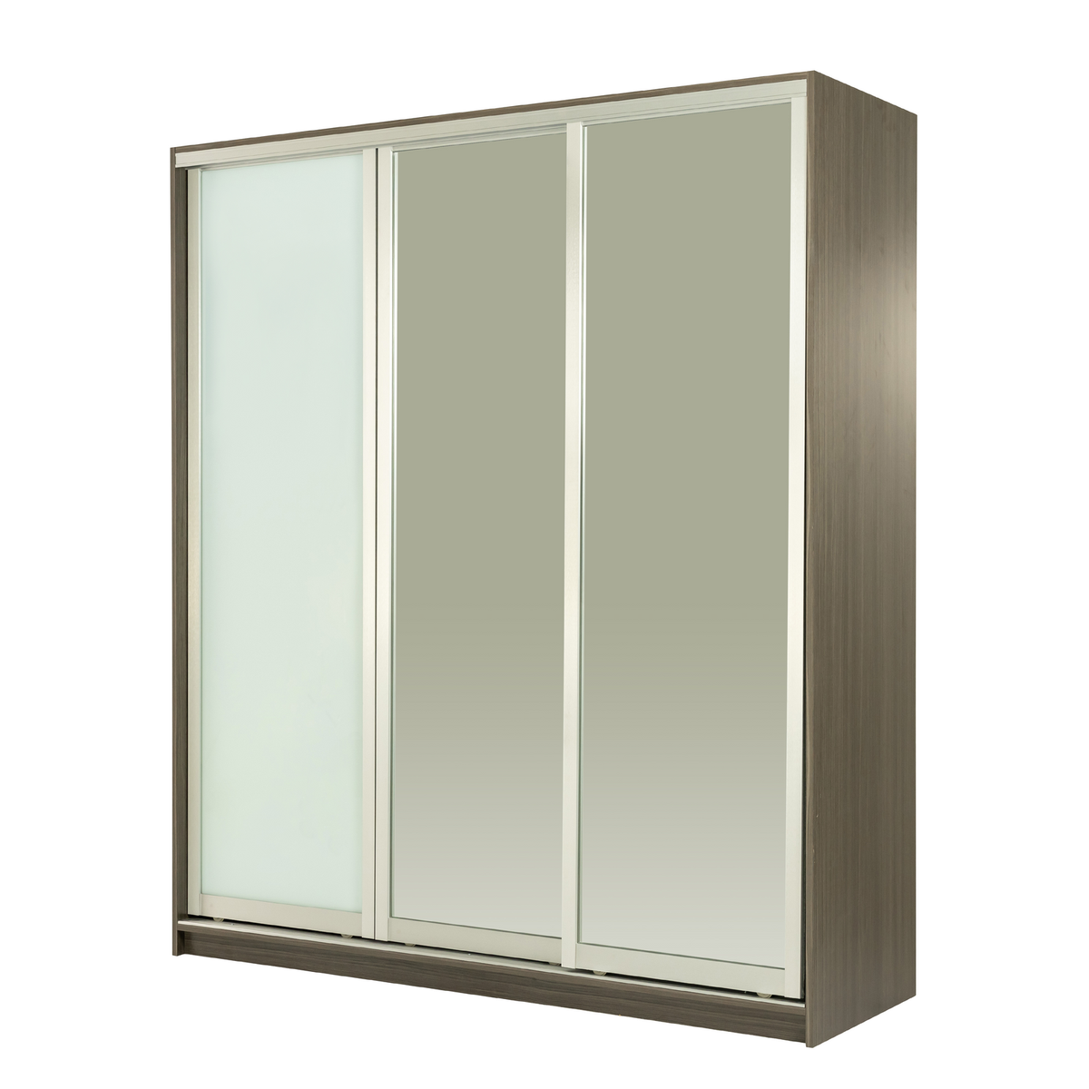 Bedford 1717mm Dark Oak 3 Door Sliding Robe Bundle with 2 Mirror and 1 ...