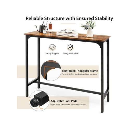 Costway 120cm Bar Table Dining Room Kitchen w/Footrest - Bunnings Australia