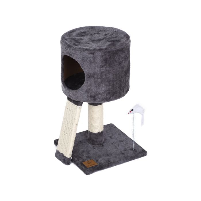 Charlie's Lite Cat Tree Cubby With Scratching Post Charcoal ...