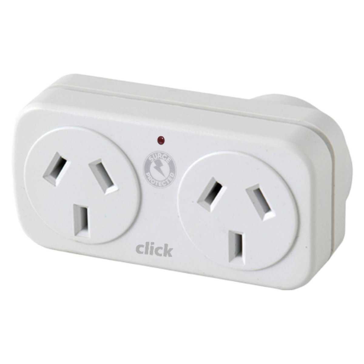 Click Left Hand Double Adaptor with Surge Protector - Bunnings New Zealand