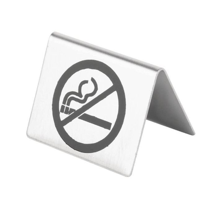 Olympia Table Sign No Smoking Stainless Steel Double Sided 50x50mm ...