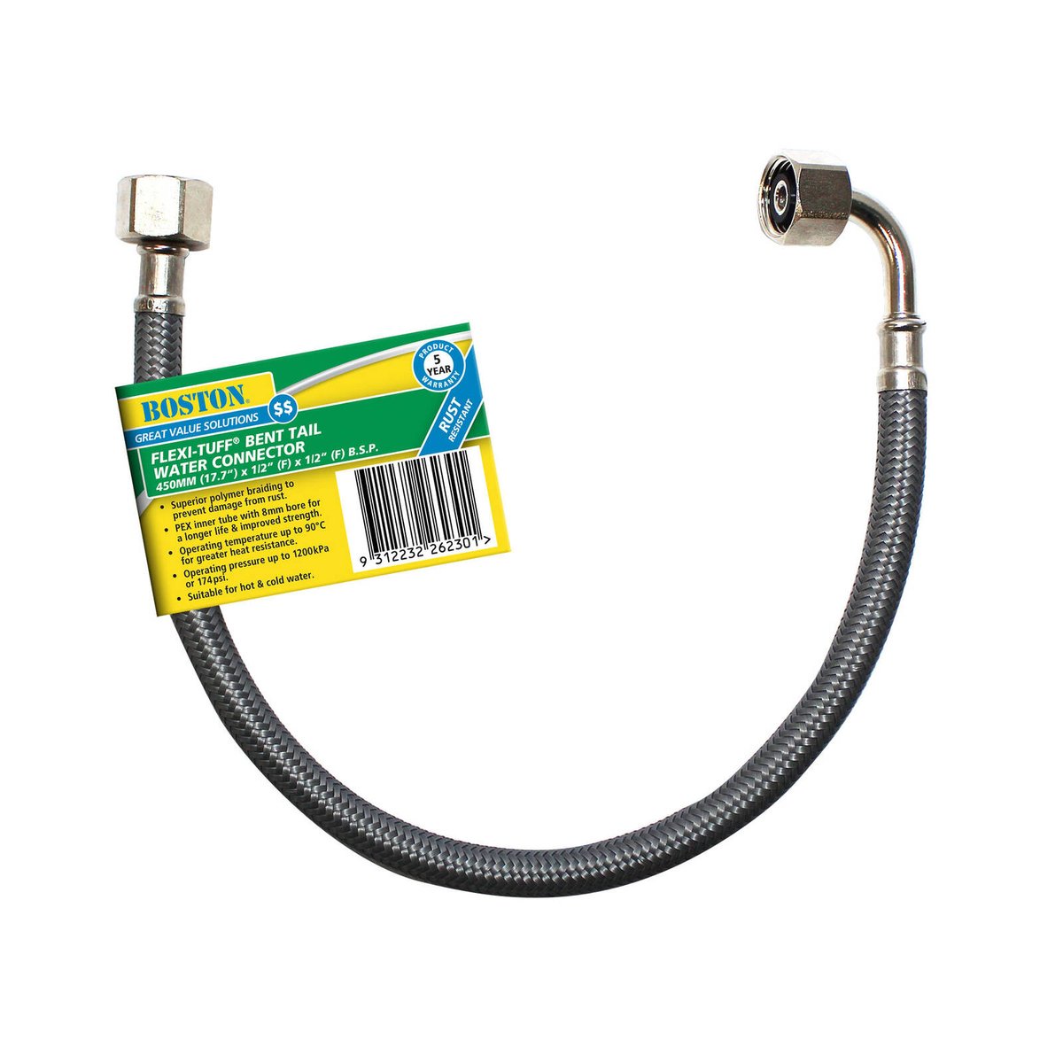 BOSTON 450mm Bent Tail FLEXI-TUFF Water Connector - Bunnings New Zealand