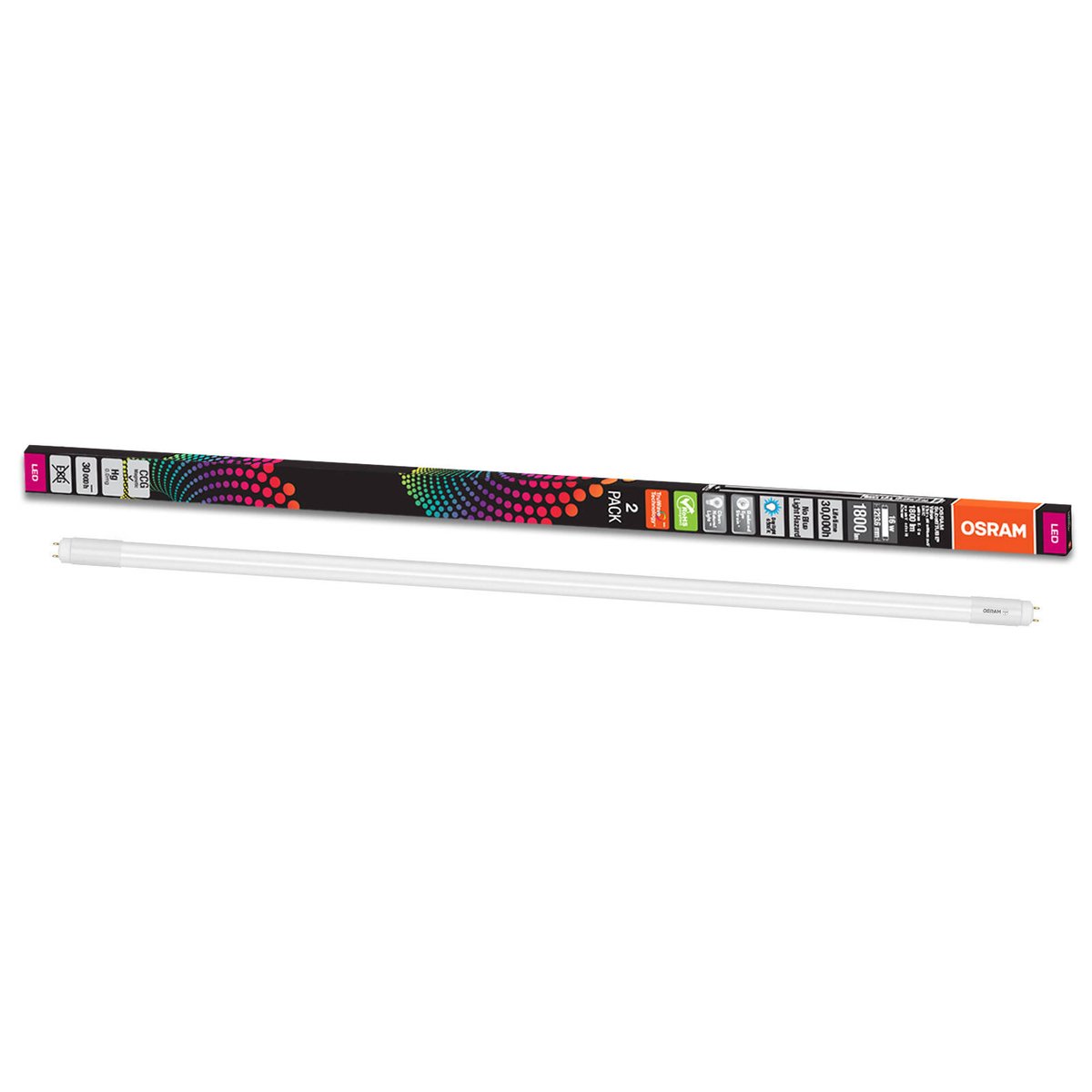 Osram LED Tube 1.2m 1800Lm Day Light 865 16W - 2 Pack - Bunnings Australia