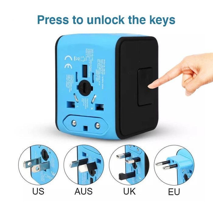 Perth Laptops Type-C 3 USB Charger Universal World Travel Adapter Plug ...