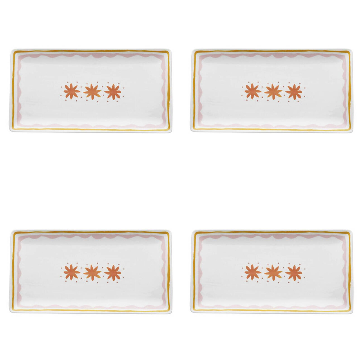 4PK Porto Fiesta Rectangle Serving Platter 15.5x29.cm White - Bunnings ...