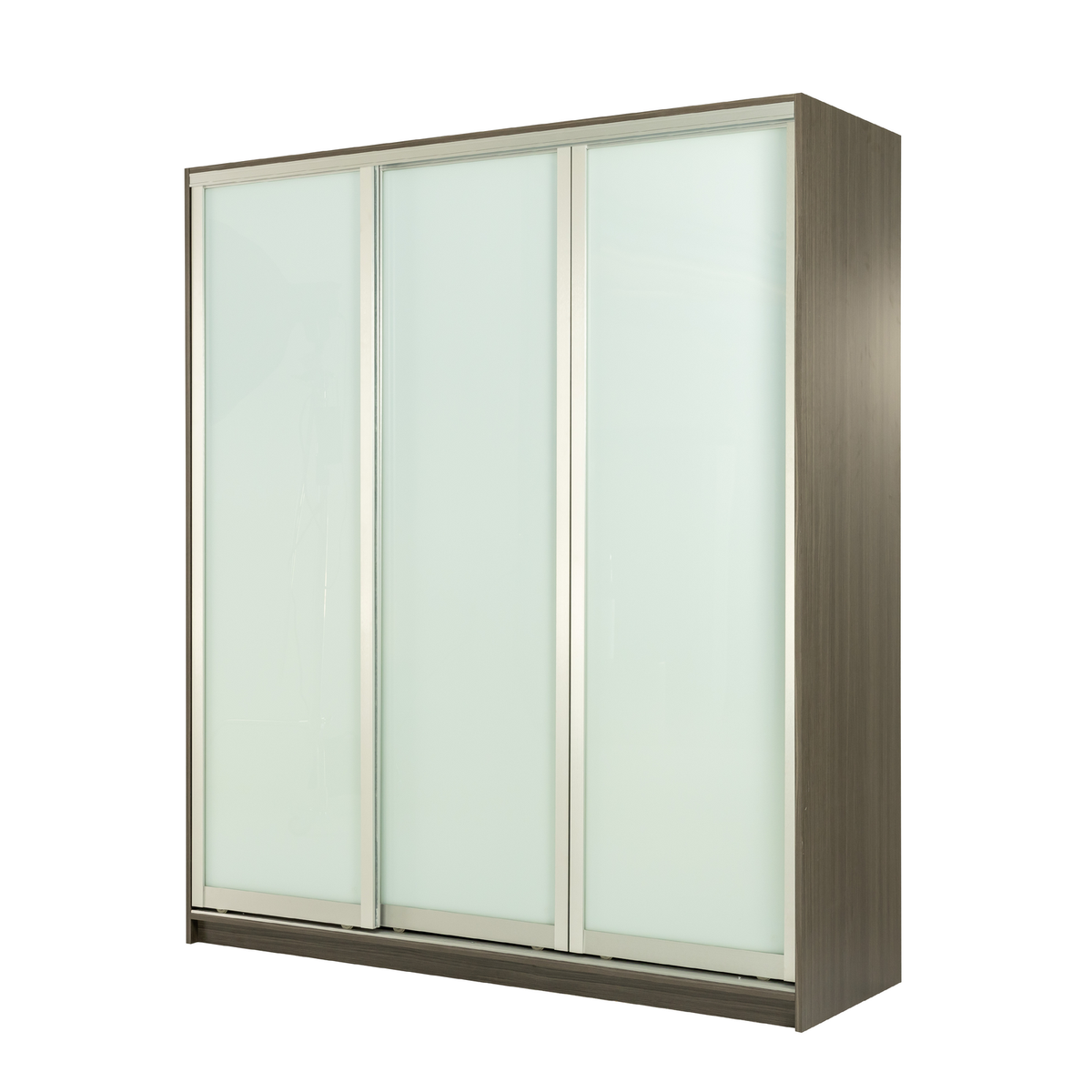 Bedford 1717mm 3 Door Sliding Robe Bundle With White Glass Doors - Dark ...