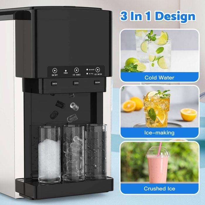 ADVWIN 3-in-1 Ice Maker, Countertop Crushed Style Ice Crusher and Cube ...