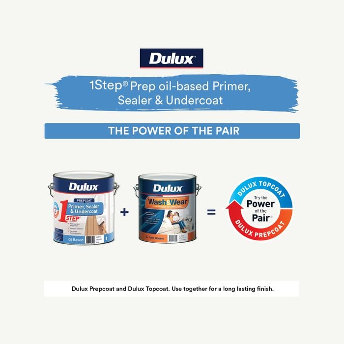 Dulux 4L White Prepcoat 1Step Oil Based Primer Sealer And Undercoat ... Dulux 4L White Prepcoat 1Step Oil Based Primer Sealer And Undercoat ...