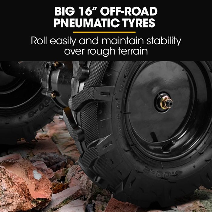 Baumr-AG 40V Battery Powered Wheelbarrow Motorised Electric, 100L ...