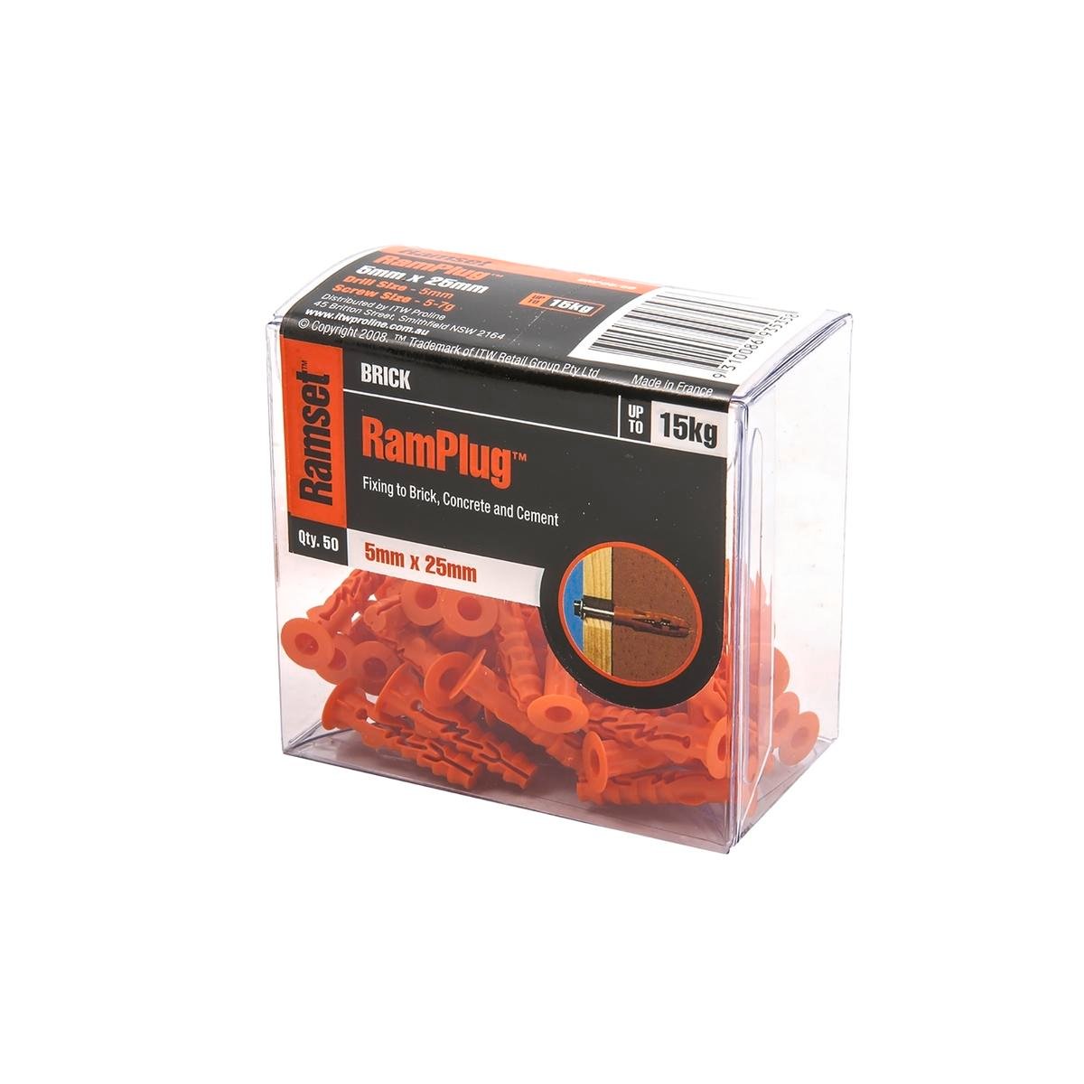Ramset 5 x 25mm Anchor RamPlug - 50 Pack - Bunnings New Zealand