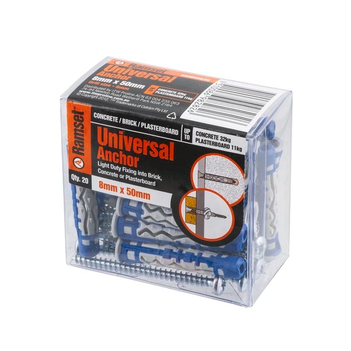 Ramset 8 x 50mm Universal Anchor - 20 Pack - Bunnings Australia