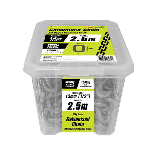 Pinnacle 13mm 1/2" x 2.5m Galvanised Chain - Bunnings Australia