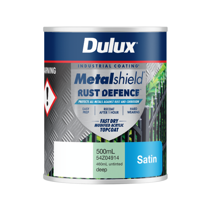 Dulux 500ml Deep Base Satin Metalshield Rust Defence - .5L - Bunnings ...