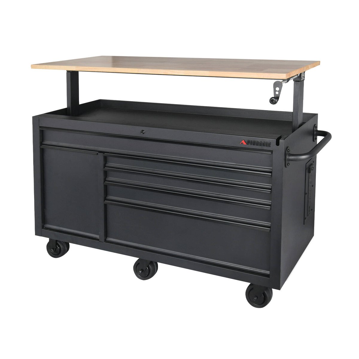 Pinnacle 142cm 56" Black Matte Tool Trolley With Adjustable Height Top - Bunnings Australia