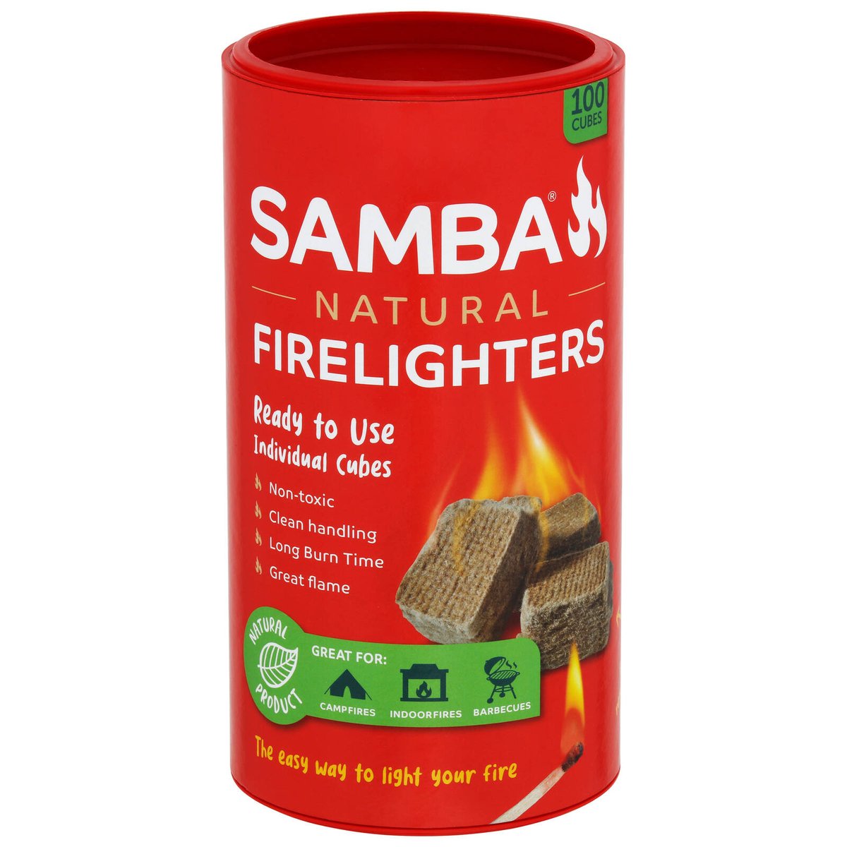 Samba Natural Firelighters - 100 Pack - Bunnings Australia
