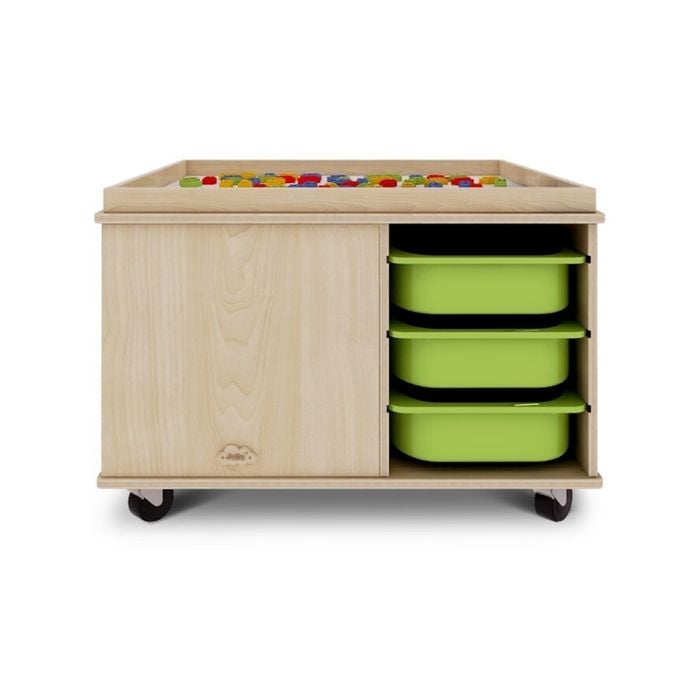 Jooyes Preschool Activity Play Table with 12 Storage Bins - 80cm ...