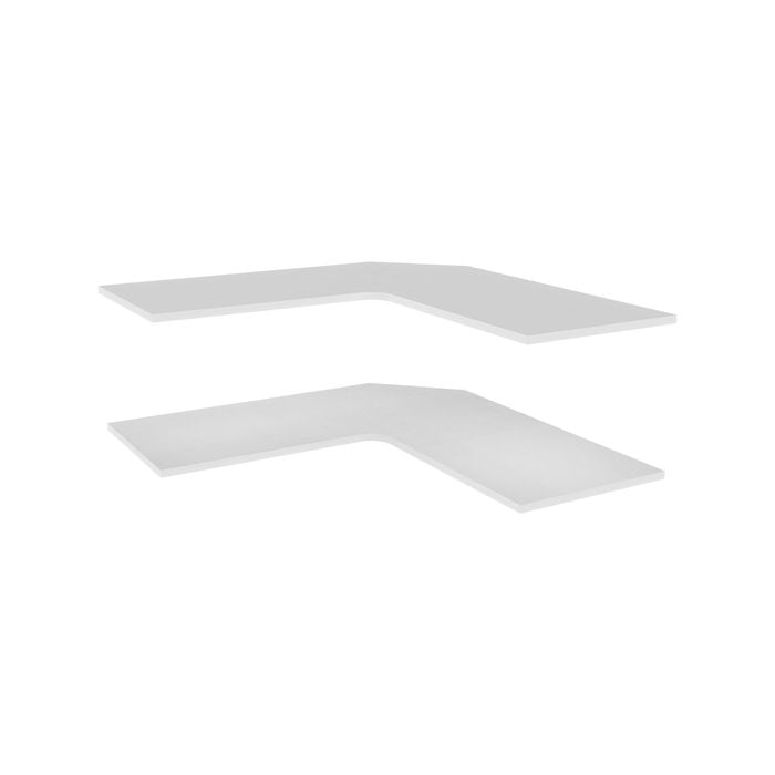 Lugna 900 x 580mm White Adjustable Corner Shelves - 2 Pack - White ...