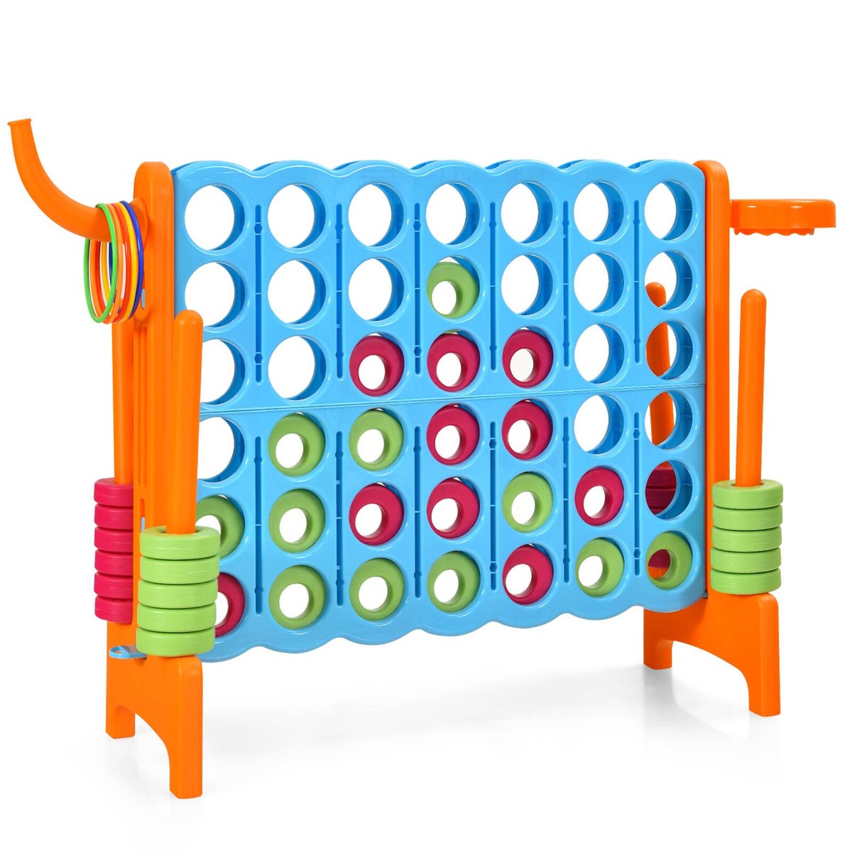 Costway Giant 4-in-A Row Connect four Board Game Set, Orange - Bunnings ...