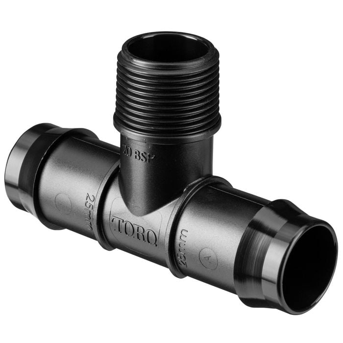 Toro 25mm Barbed x 20mm Single BSP Male Threaded Tee - Bunnings Australia