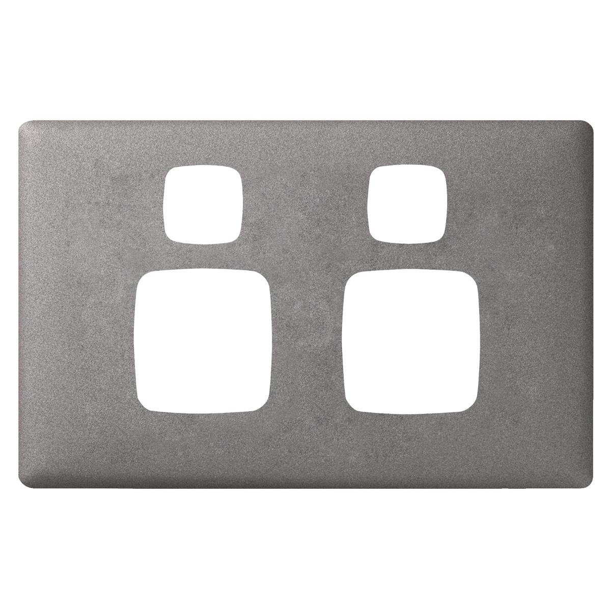 HPM Gun Metal Linea Double Powerpoint Cover Plate - Bunnings New Zealand