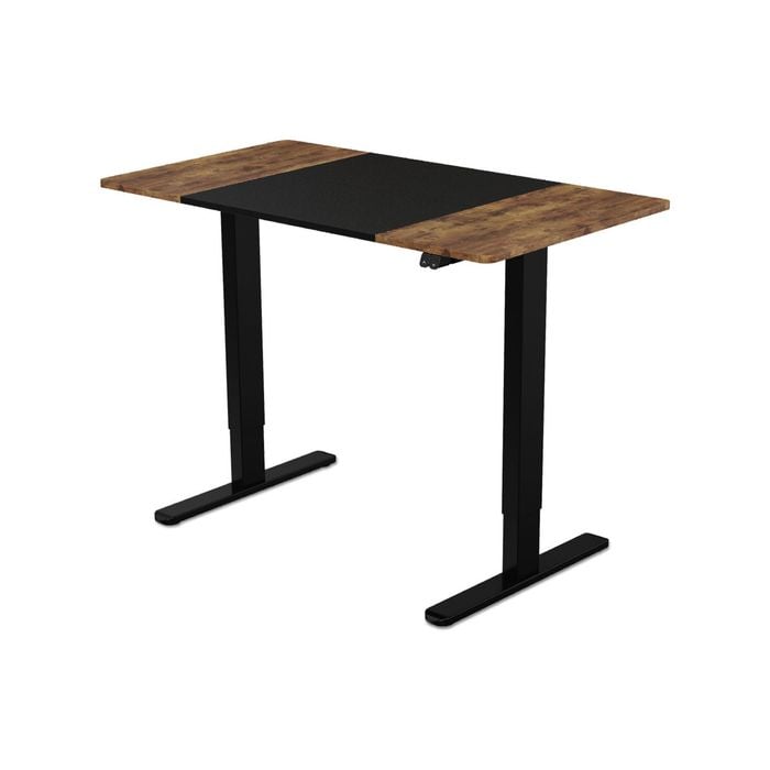 FORTIA Sit To Stand Up Standing Desk 120x60cm 72 118cm Electric Height Adjustable 70kg Rated Walnut Style Black Frame Bunnings Australia
