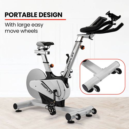 PROFLEX Heavy Duty Stationary Exercise Spin Bike, 13kg Flywheel, Pulse ...