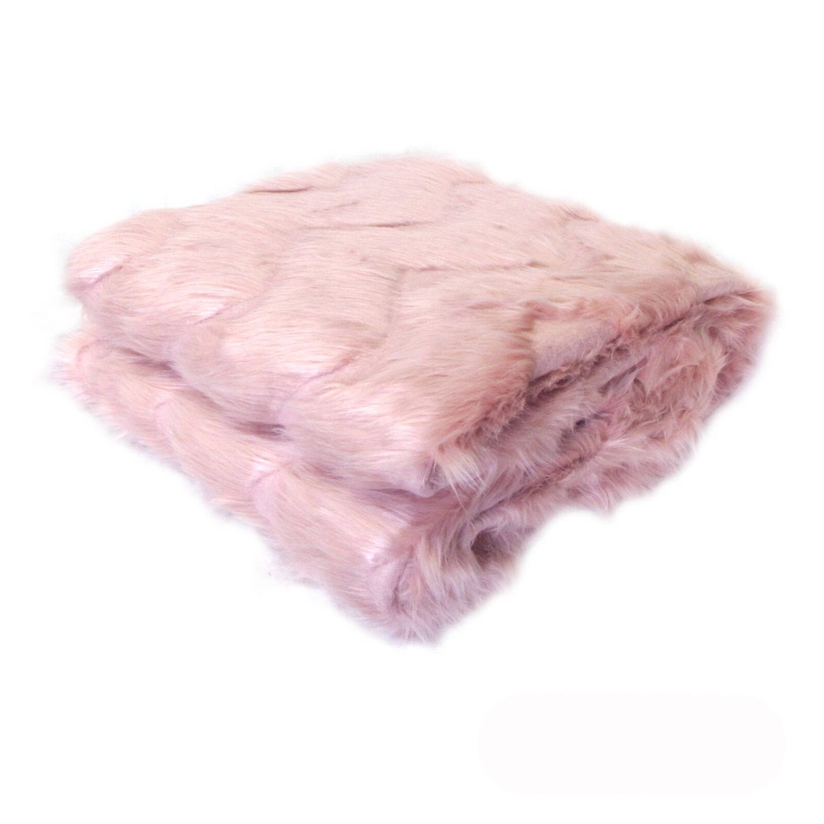Riley Modern Pattern Faux Fur Throw Rug 127 x 152 cm Pink Chevron ...