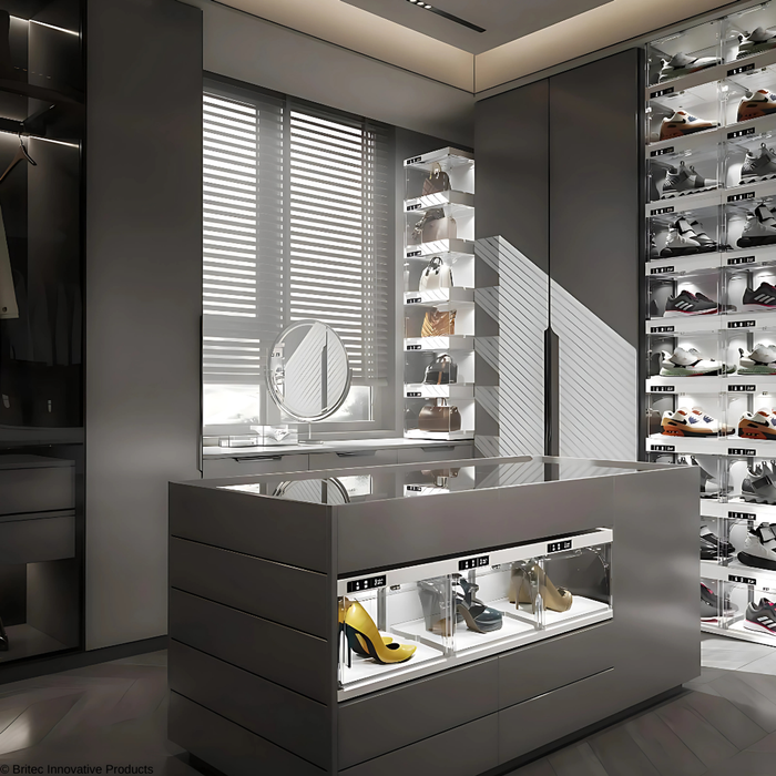 Luxury Electronic Shoebox with LED Display, Remote Control Stackable ...