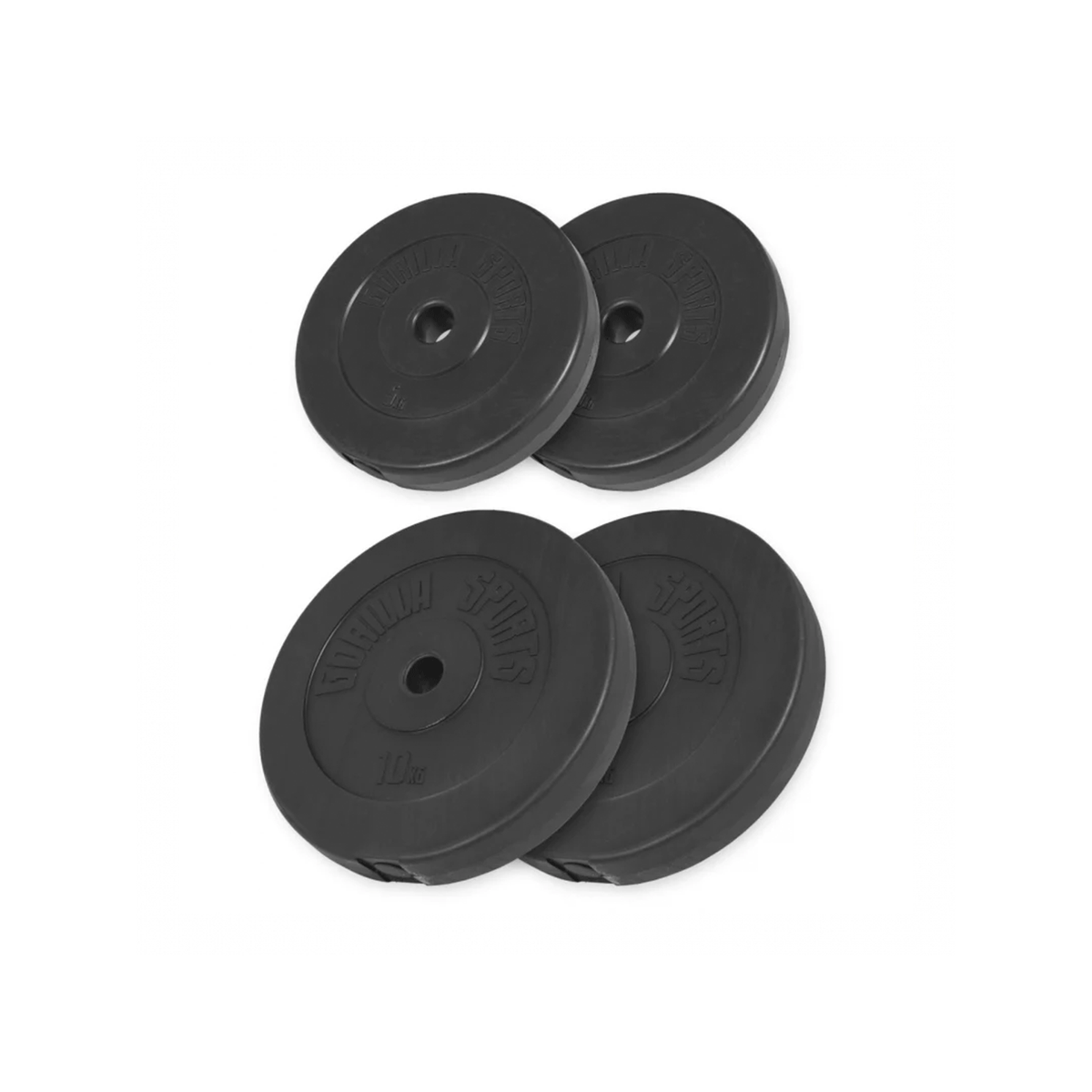 Gorilla Sports Vinyl Weight Plate 30mm Set - 30kg (2x 5kg; 2x 10kg ...