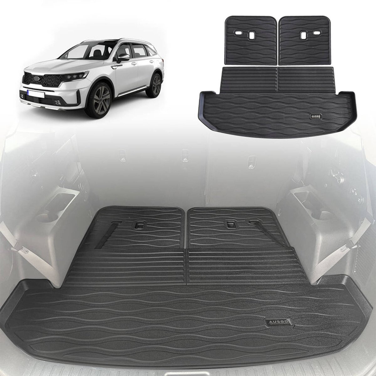 AUSGO Boot Liner for KIA Sorento MQ4 Series 2020-Onwards 3-Piece Set ...
