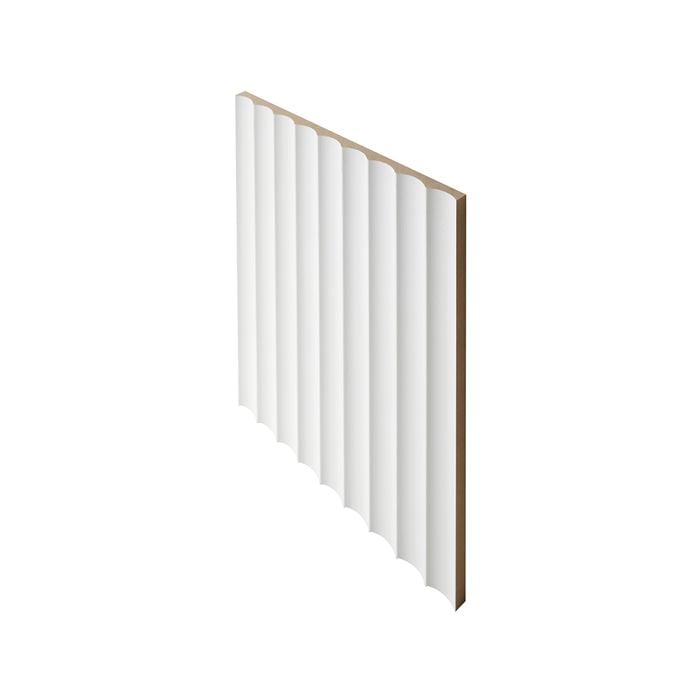 3000 x 1200mm 12mm Lining Panel White MDF Primed Scallop 45mm ...