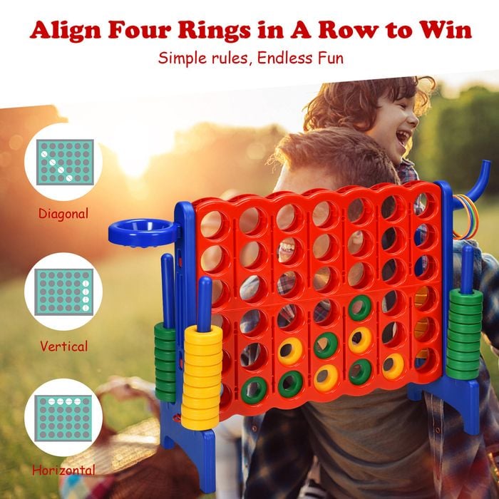 Costway Giant 4-in-A Row Connect four Board Game Set Blue - Bunnings ...