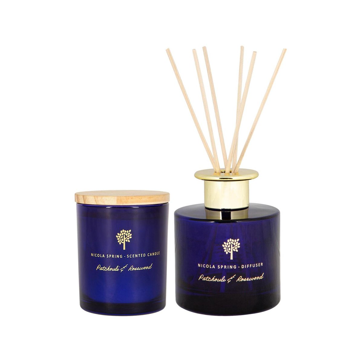 Scented Candle & Reed Diffuser Set - 130g - Patchouli & Rosewood ...