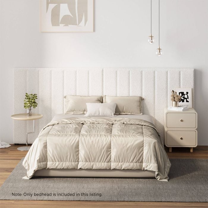 Oikiture Bed Frame Headboard Double Queen King Size Head Bedhead White ...