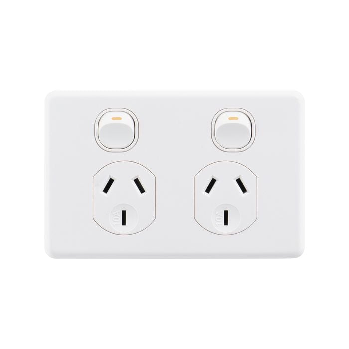 DETA X6 White Matte Double Power Point - Bunnings Australia