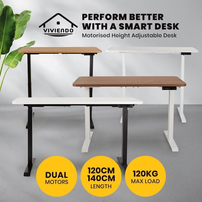 Viviendo Electric Standing Desk Dual Motorised Height Adjustable Sit ...