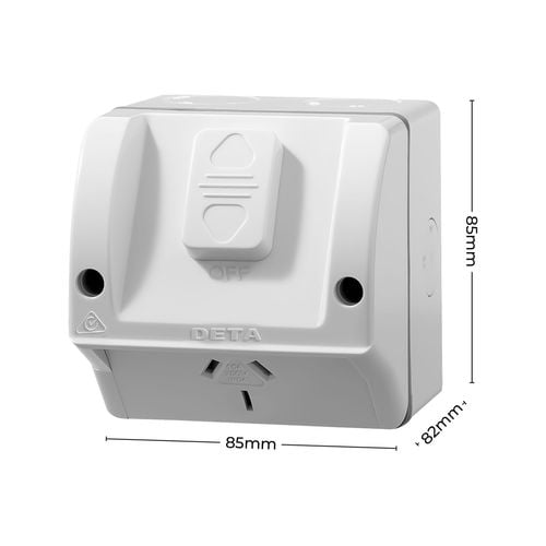 Deta 240V 15 Amp Single Outlet Outdoor Powerpoint - Bunnings Australia