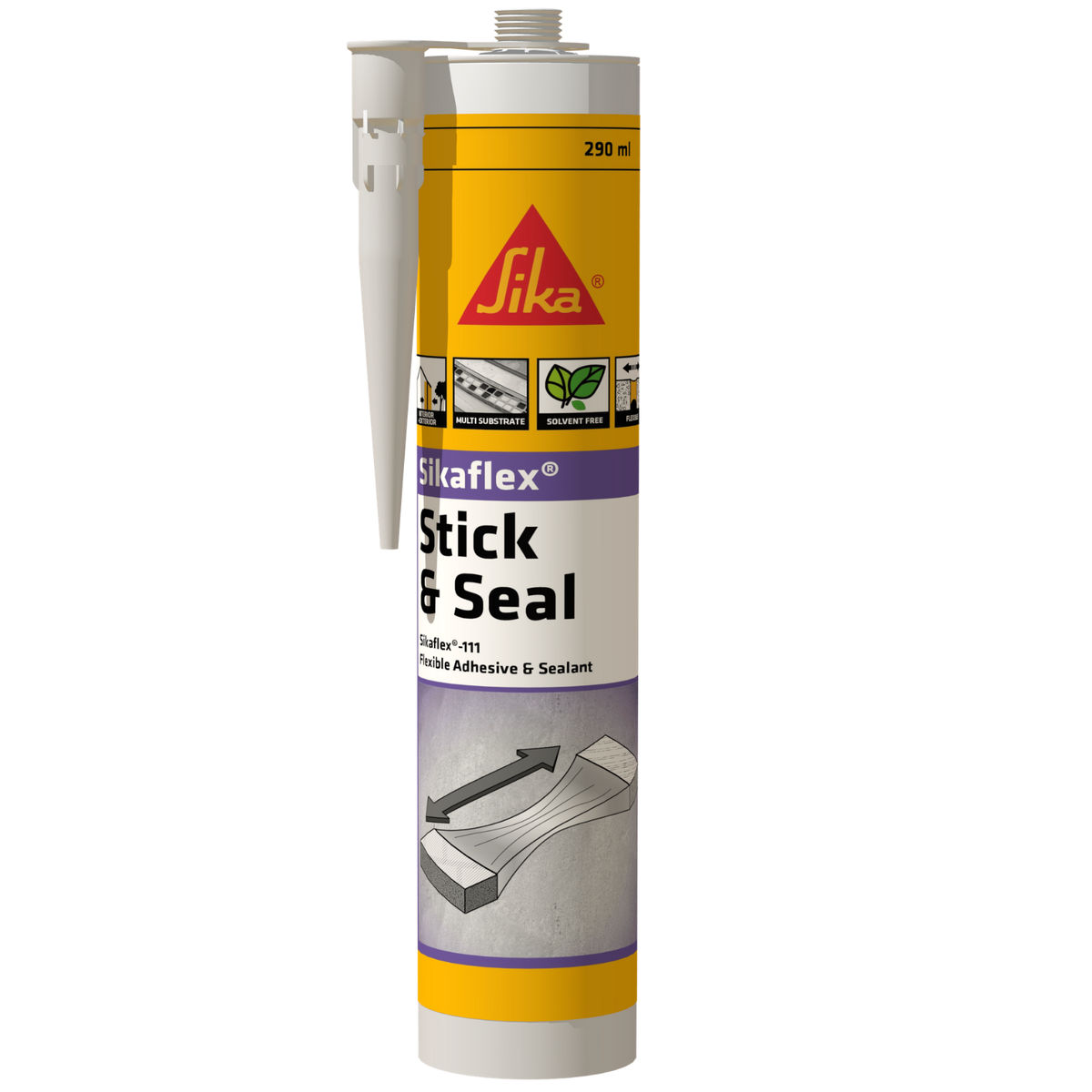 Sika 290ml Sikaflex®-111 White Stick & Seal Construction Adhesive ...