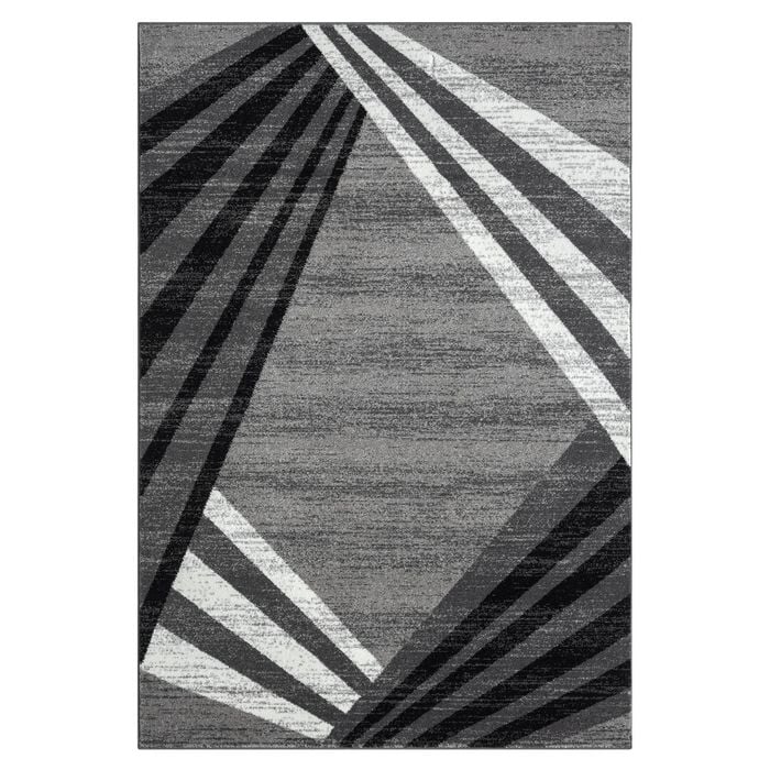 Adore Geometric Textural Rug Grey - 200 x 290 cm - Bunnings Australia