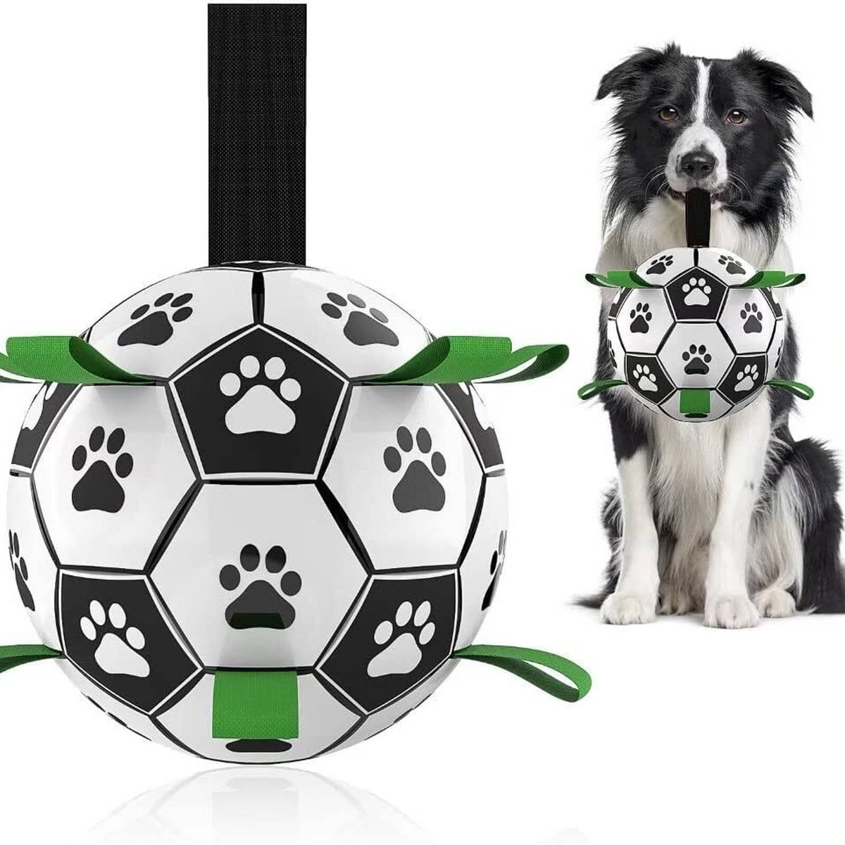 Dog Soccer Ball w/Grab Tabs Interactive Pet Dog Toy Football - Bunnings ...