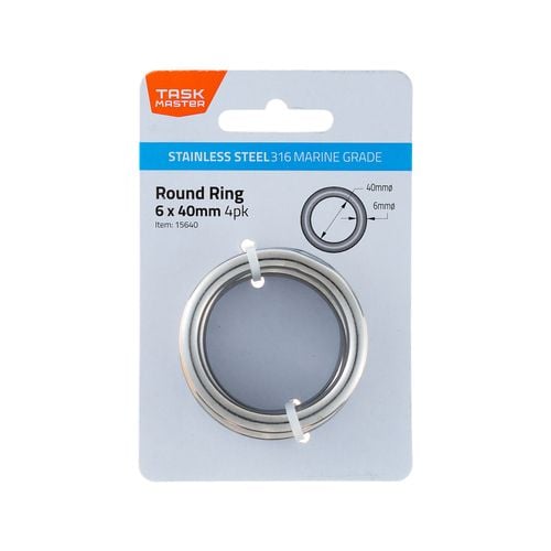 Taskmaster 6 x 40mm 316 Stainless Steel Round Rings - 4 Pack - Bunnings ...