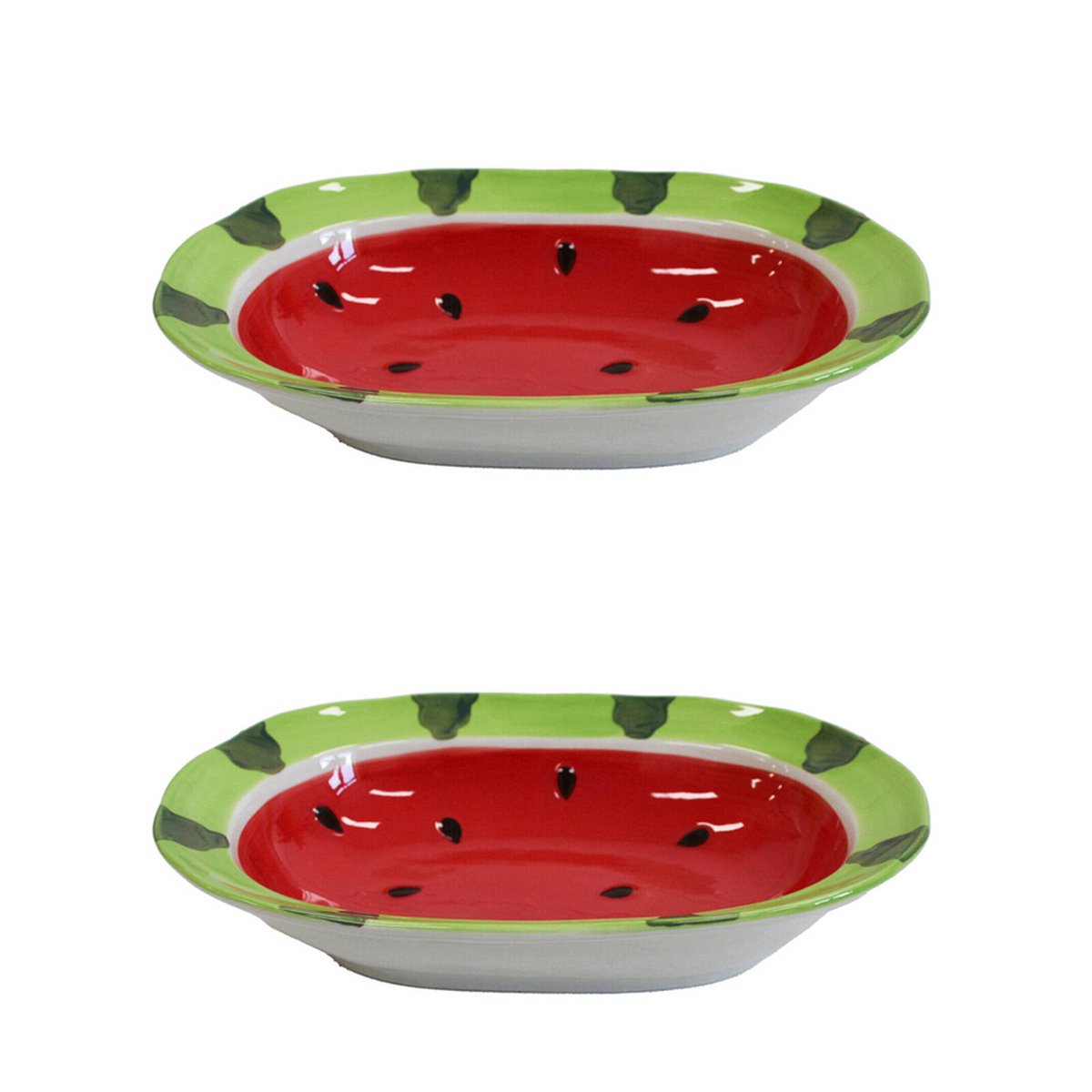 2PK LVD Watermelon Ceramic 24cm Plate Snack Serving Dish Large ...